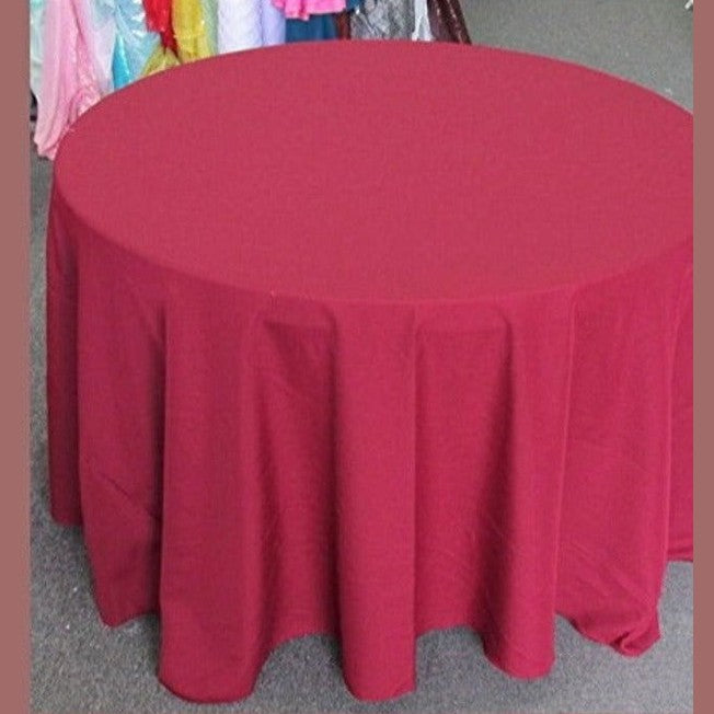 Poly Poplin Round Polyester Tablecloth - 132 Inch Linen | New Star Fabrics